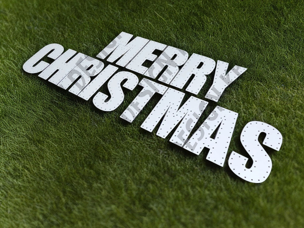Large Pixel MERRY CHRISTMAS 500mm | Corflute Prop! – KPOWDesigns